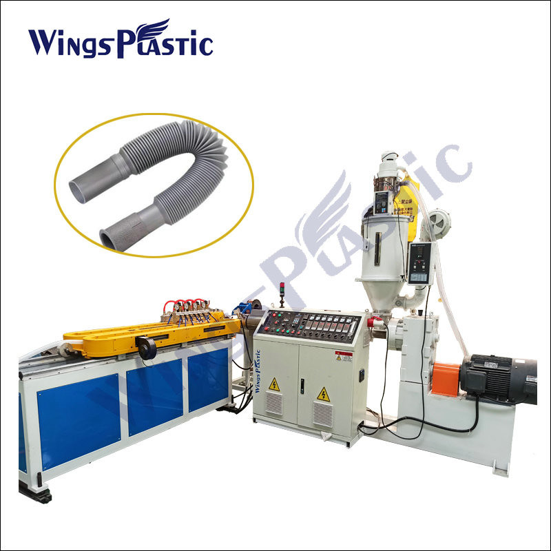 PP Basin Drainage Siphon Tube Making Machine / PP Corrugates Pipe Hose ...